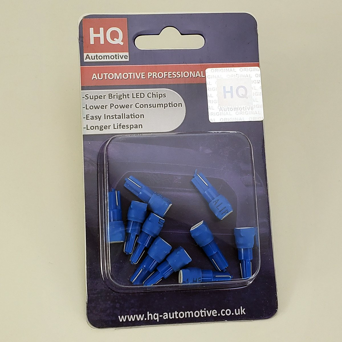 HQ Automotive 10x T5 Car LED Light Bulb 1xSMD-5050 BLUE | Car LED Bulbs ...