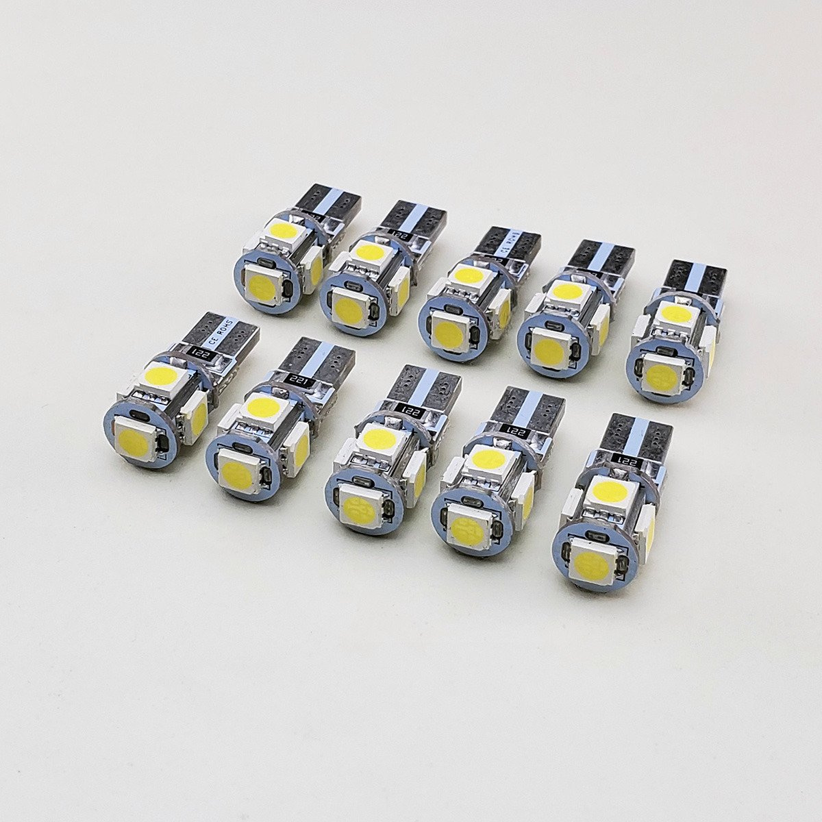 HQ Automotive Car LED Bulbs 12V SMD-5050 W5W T10 501 CanBus WHITE 10pcs ...