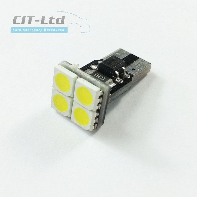 W5W (501) T10 4 LED Bulb SMD-5050 D CanBus YELLOW YELLOW (Amber) | Car ...