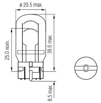 P27/7W 3157 W2.5x16q 12V 27/7W SILVER CHROME MIRROR RED Stop/Tail Car ...
