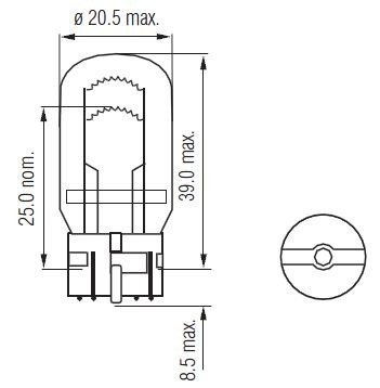 W21/5W W3x16q 580 R580 T20 SILVER CHROME MIRROR RED Stop/Tail Car Bulb ...