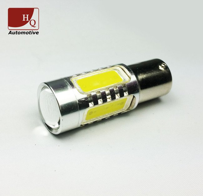 Car LED Bulb P21W PY21W P21/5W 7.5W (5x 1.5W) with lense HP WHITE WHITE ...