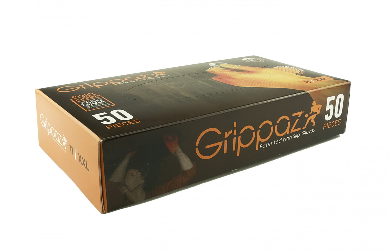 Grippaz 246 Disposable Nitrile Gloves size XXL Powder-Free ORANGE XXL