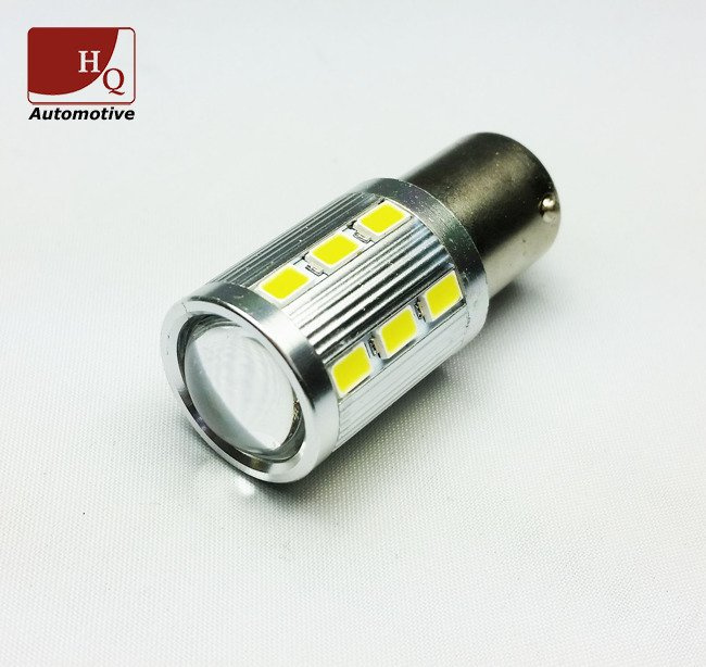 Car Bulb P21W P21/5W LED 18x SMD-5630 + 5W High-Power (with lens) WHITE ...