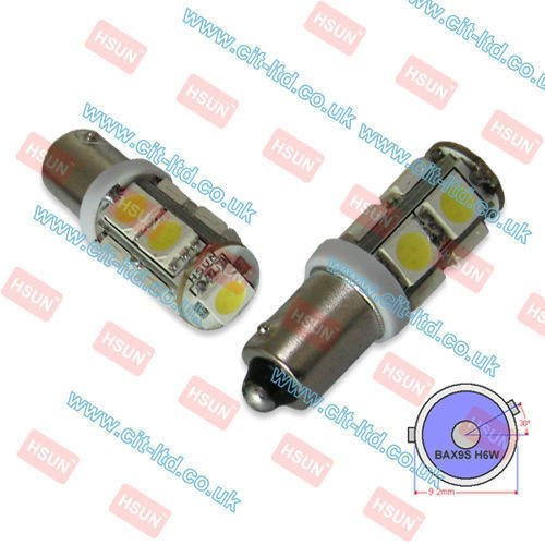 H6W/BAX9s Samochodowa Żarówka LED 9x LED SMD-5050 BIAŁA | Żarówki ...